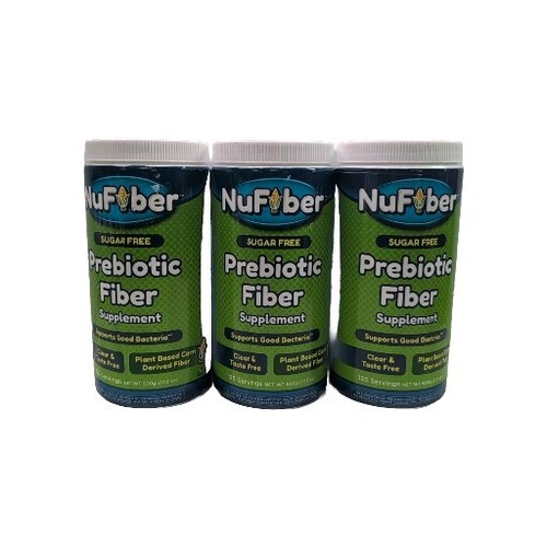 3 Nufiber Sugar Free Probiotic Fiber Supplement Powder 17.6 Oz Ea - EXP ...