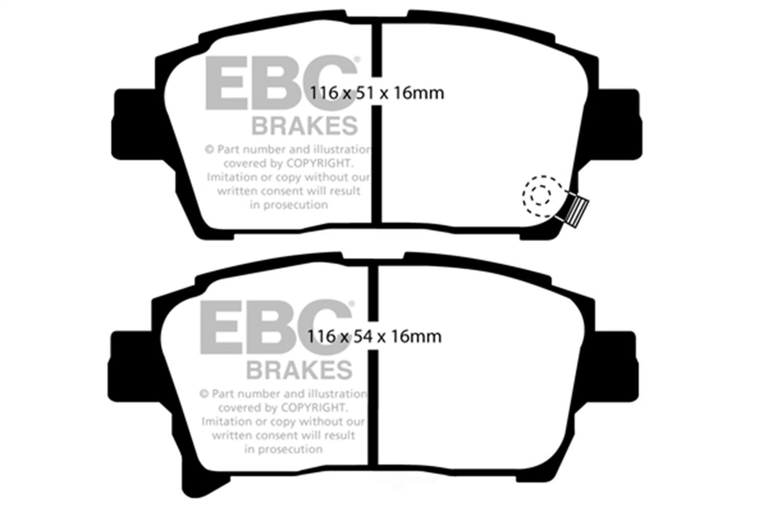Disc Brake Pad Set-Yellowstuff Street And Track Brake Pads Front EBC ...