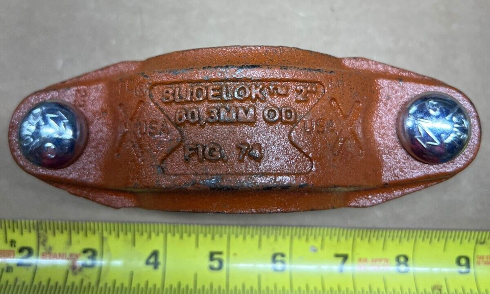 2" Gruvlok SlideLOK Fig 74 Straight Coupling Galvanized Gasket Ductile ...