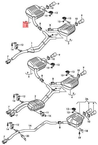 AUDI A5 S5 COUPE SPORTBACK AUDI SP. REAR SILENCER RIGHT 8T0253609CD NO ...