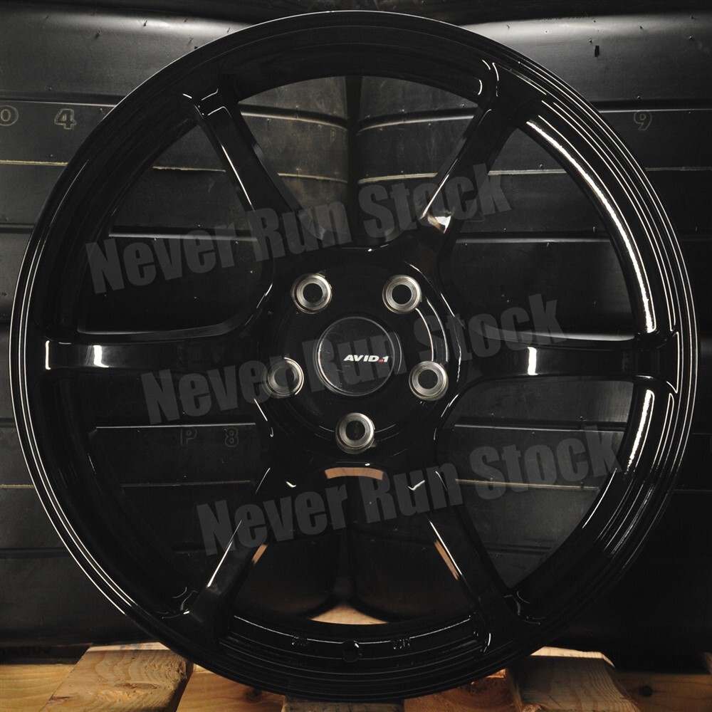 AVID.1 AV-26 18x8.5 18x9.5 STAGGERED 5x114.3 GLOSS BLACK RG 6 SPOKE ...