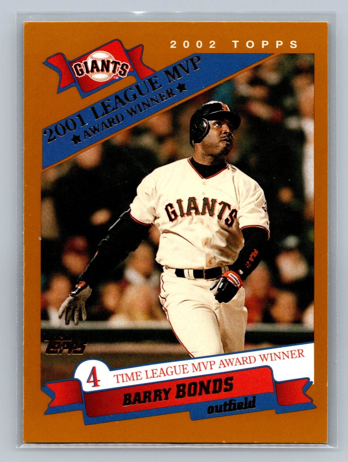 BARRY BONDS 2002 Topps 2001 NL MVP Award Winner #717 San Francisco ...