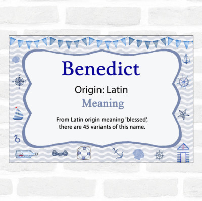 Benedict Name Meaning Nautical Certificate | eBay UK