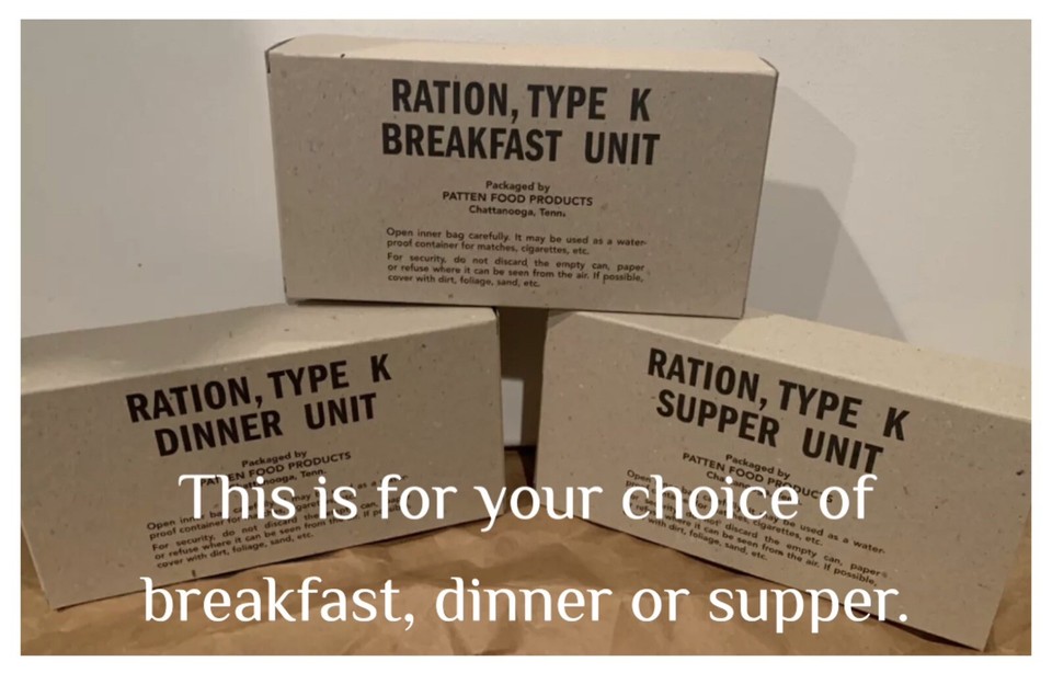 Mid War Fully Edible WWII Reproduction K Ration Breakfast Dinner Or ...