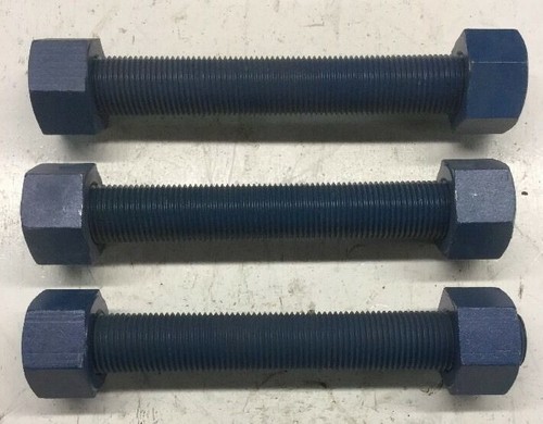 Threaded Teflon Coated Stud Bolt w/ Hex Nuts 1-1/4" X 9-1/2" (Lot of 8 ...