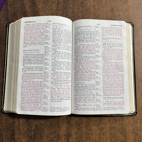 NIV 1984 Classic Reference Bible - Black Top Grain Genuine Leather - 84 ...