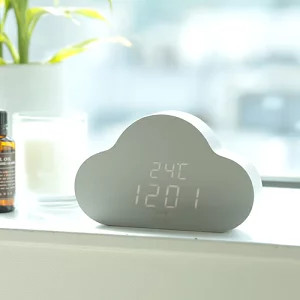 BRUNO Cloud Clock Digital Clock LED Table Clock Date Temperature Cloud ...