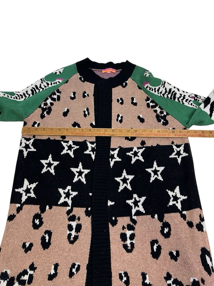 Vilagallo Starry Leopard Long Open Front Large Cardigan Anthropologie ...