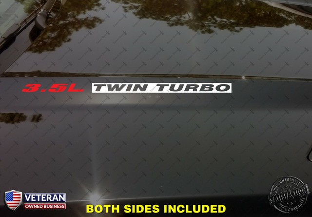 3.5L TWIN TURBO INV Hood Vinyl Decals Stickers For Ford F150 Mustang ...