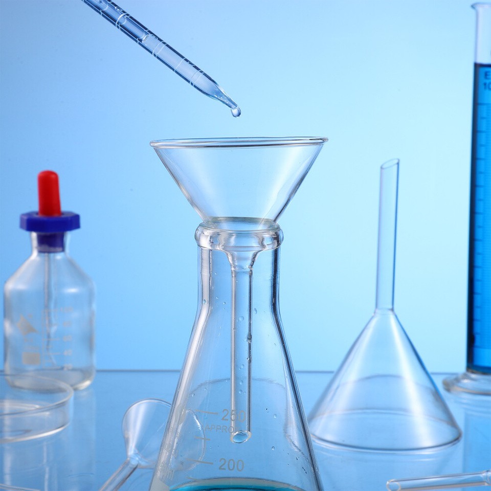 4 Pcs Short Tube Glass Funnel Funnels for Kitchen Use Filling Bottles ...