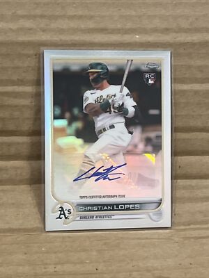 2022 Topps Chrome Update Christian Lopes Rookie Refractor Auto #AC-CL ...