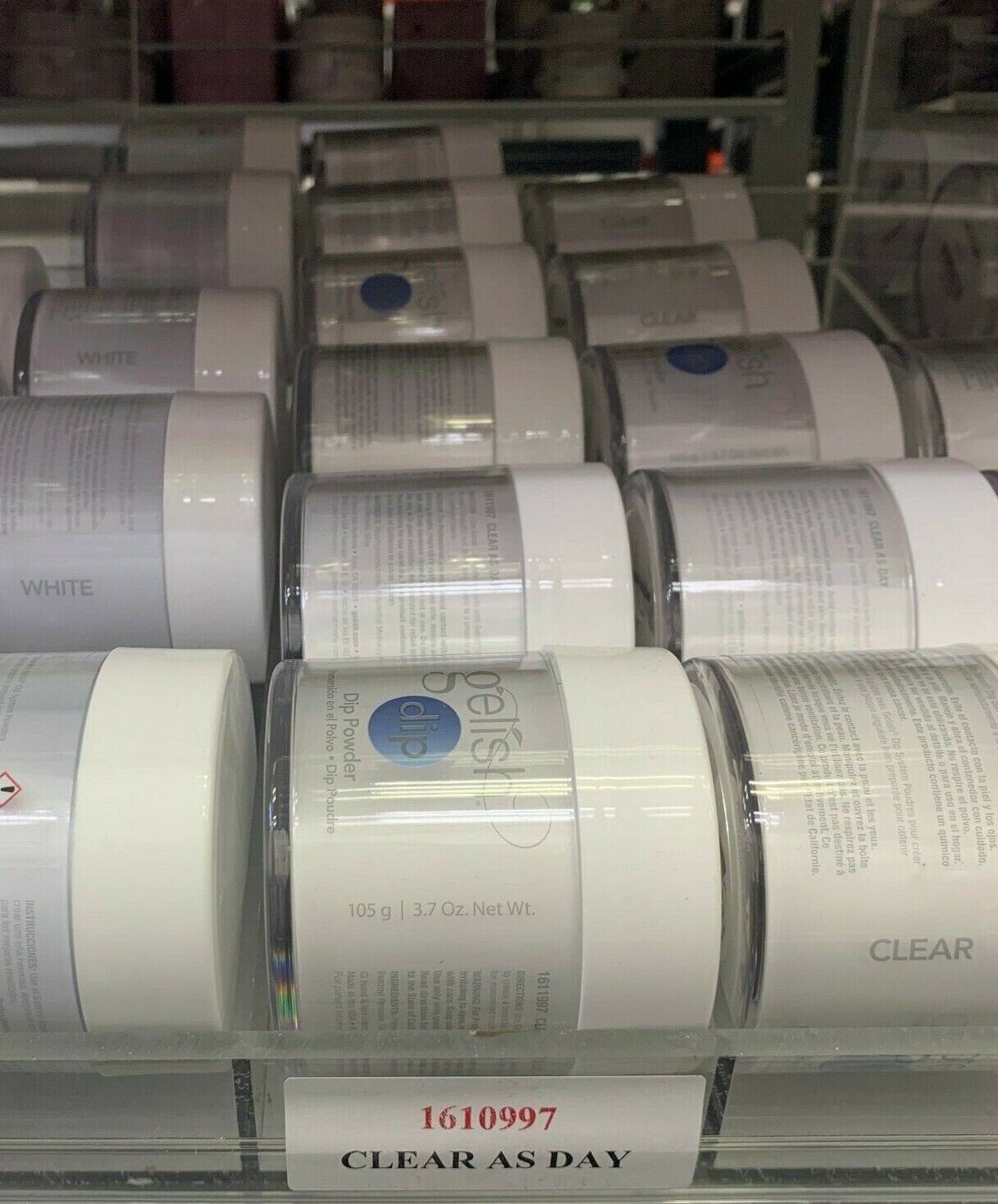 Gelish - Acrylic Dip Powder - Clear As Day - 105g / 3.7oz Big Size On ...