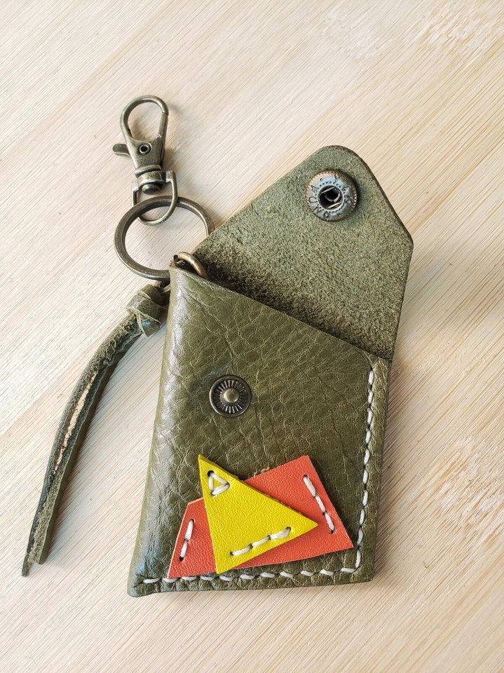 Handmade leather coin purse keychain | eBay