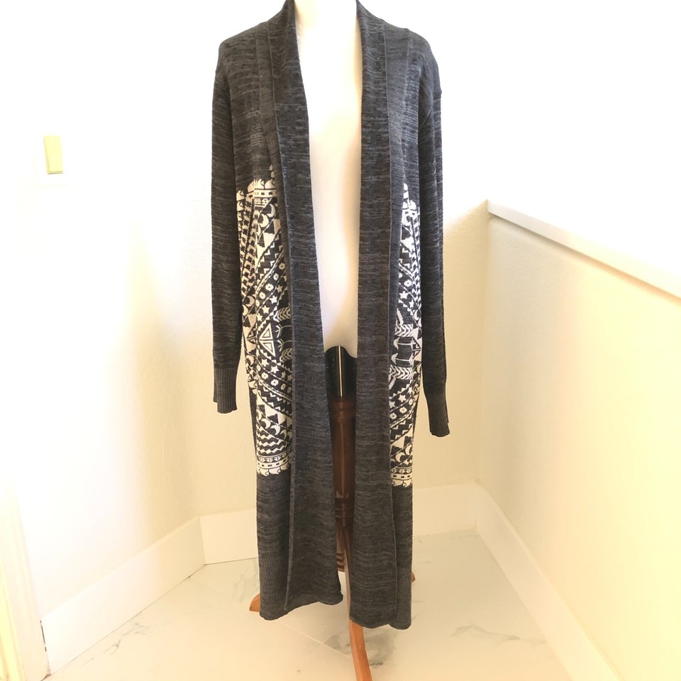 Torrid Marled Open Front Duster Cardigan 1XL Gray Charcoal Knit Stretch ...