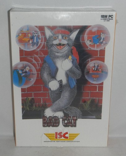 Vintage 1993 Bad Cat IBM PC Video Game by ISC, 3.5" Floppy Disk 1983 ...