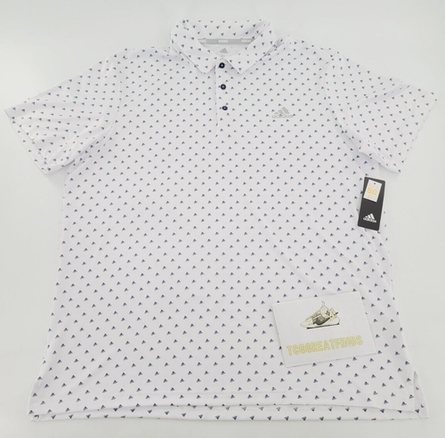 Adidas Polo Golf Shirt Adi-Print Logo ULT White Mens Sz EXTRA LARGE XL ...