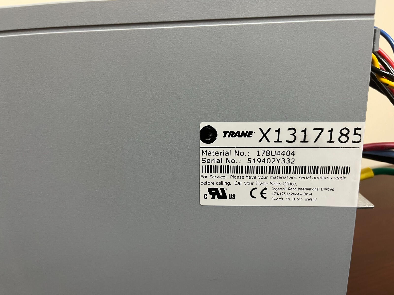 GENUINE TRANE INGERSOLL RAND TR-150 DRIVE CONTROL UNIT 134H903, 5.0HP ...