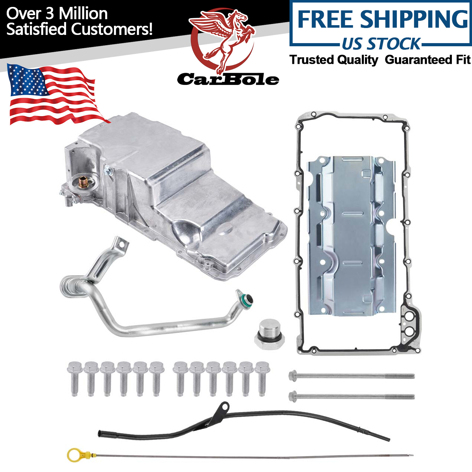 Engine Low Profile Oil Pan Kit for LS1 LS2 LS3 LS6 4.8L 5.3L 6.0L 6.2L ...