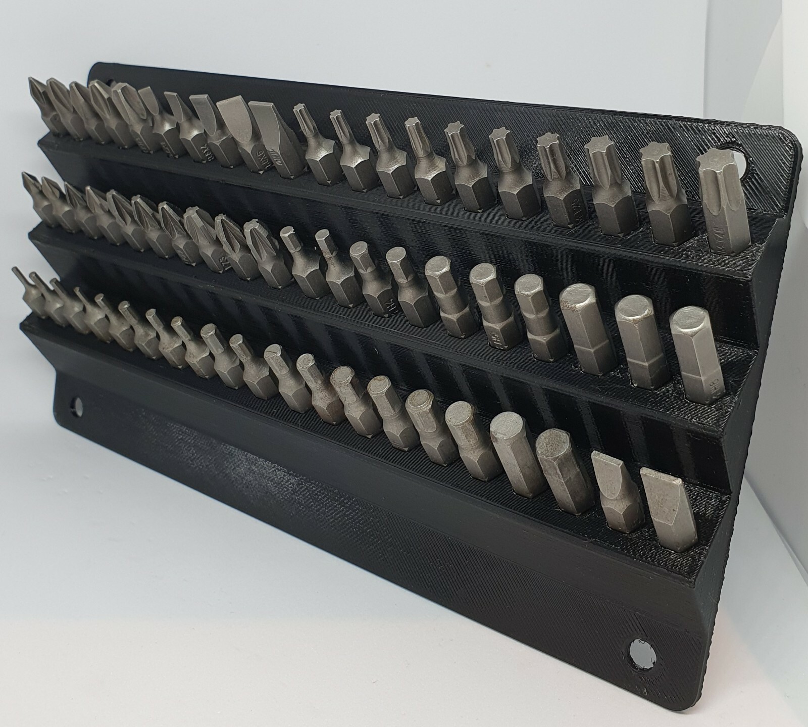 SCREWDRIVER BIT HOLDER HEX SHANK 6.35mm 1/4" STAND STORAGE RACK WALL ...