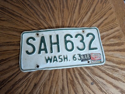 Vintage 1963 Washington License Plate | eBay
