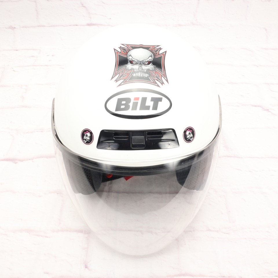 BILT Motorcycle Helmet Size Medium Black/White Street Protective Gear ...