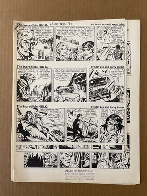 The Incredible Hulk (Harry Lieber) - 63 bandes quotidiennes en tirages ...
