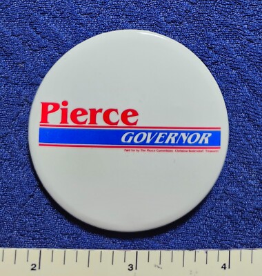 PIERCE MASSACHUSETTS GOVERNOR (D) HOPEFUL POLITICAL CAMPAIGN PINBACK ...