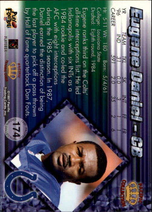 1997 Pacific Football Card #174 Eugene Daniel | eBay
