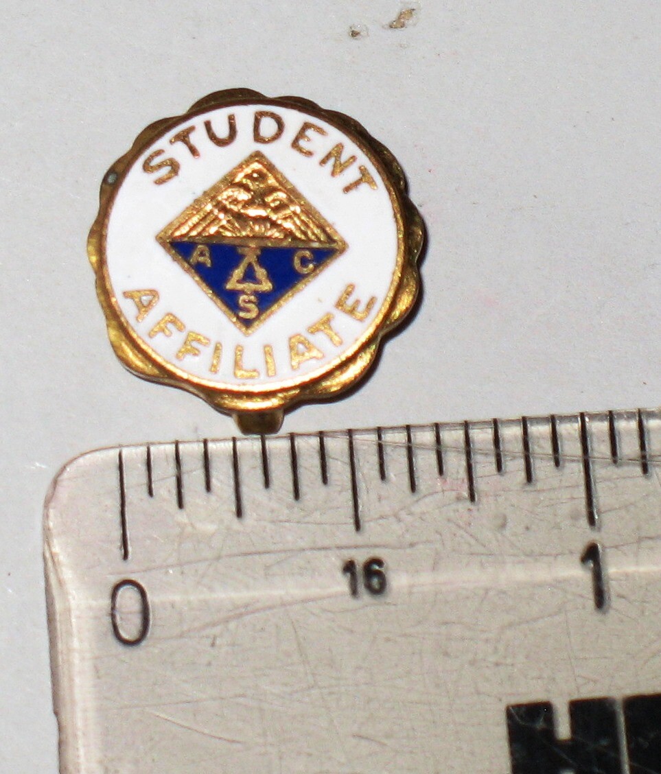 Vintage Enamel American Chemical ACS Student Affiliate logo Lapel Pin ...