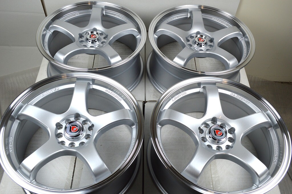 "DDR 18 Fuzion Silver Polished Lip 18"" Wheels Rims 5x100 5x114.3 | One ...