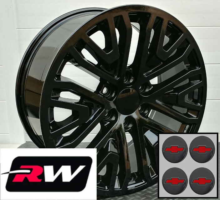 22 x9" inch Chevy Tahoe OE Replica Wheels Gloss Black 2019 GM Accessory ...
