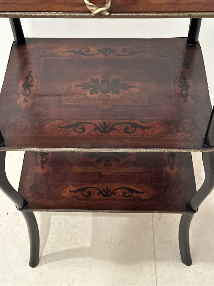 Napoleon III French Étagère 3 Tier Shelf Side Table Marquetry 34x12x16 ...