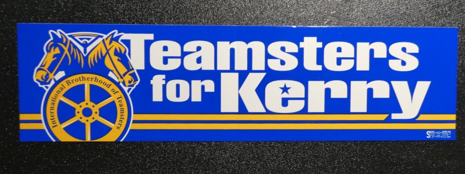 TEAMSTERS FOR JOHN KERRY BUMPER STICKER (UNION PRINTED) | eBay