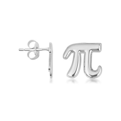 .925 Sterling Silver Pi Symbol Mathematical Milgrain Stud Earrings | eBay