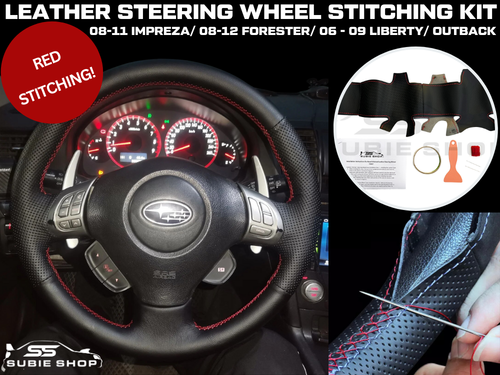 Leather Hand Stitched Steering Wheel Kit For Subaru Impreza WRX ...