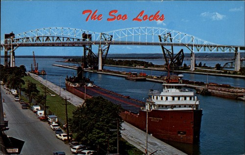 Soo Locks Sault Ste Marie Michigan vintage postcard m202 | eBay