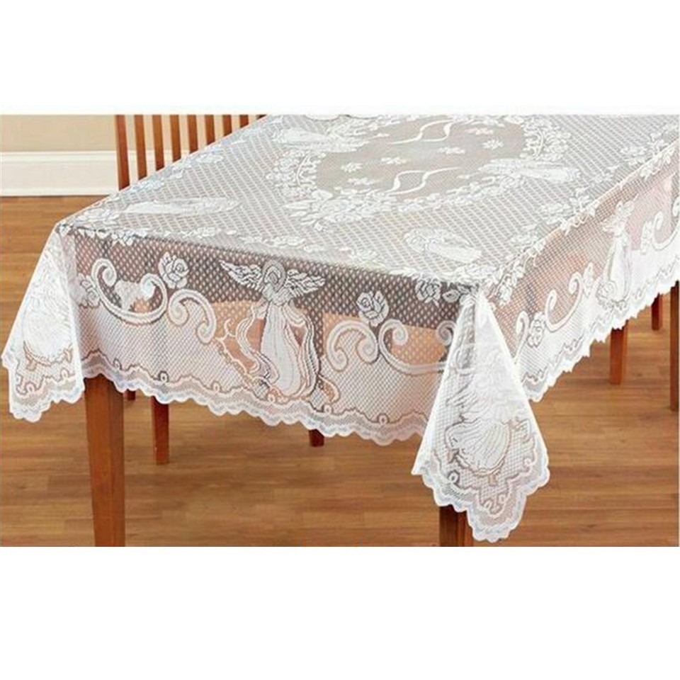 White Retro Lace Dining Table Cloth Cover Tablecloth Wedding Party Home ...