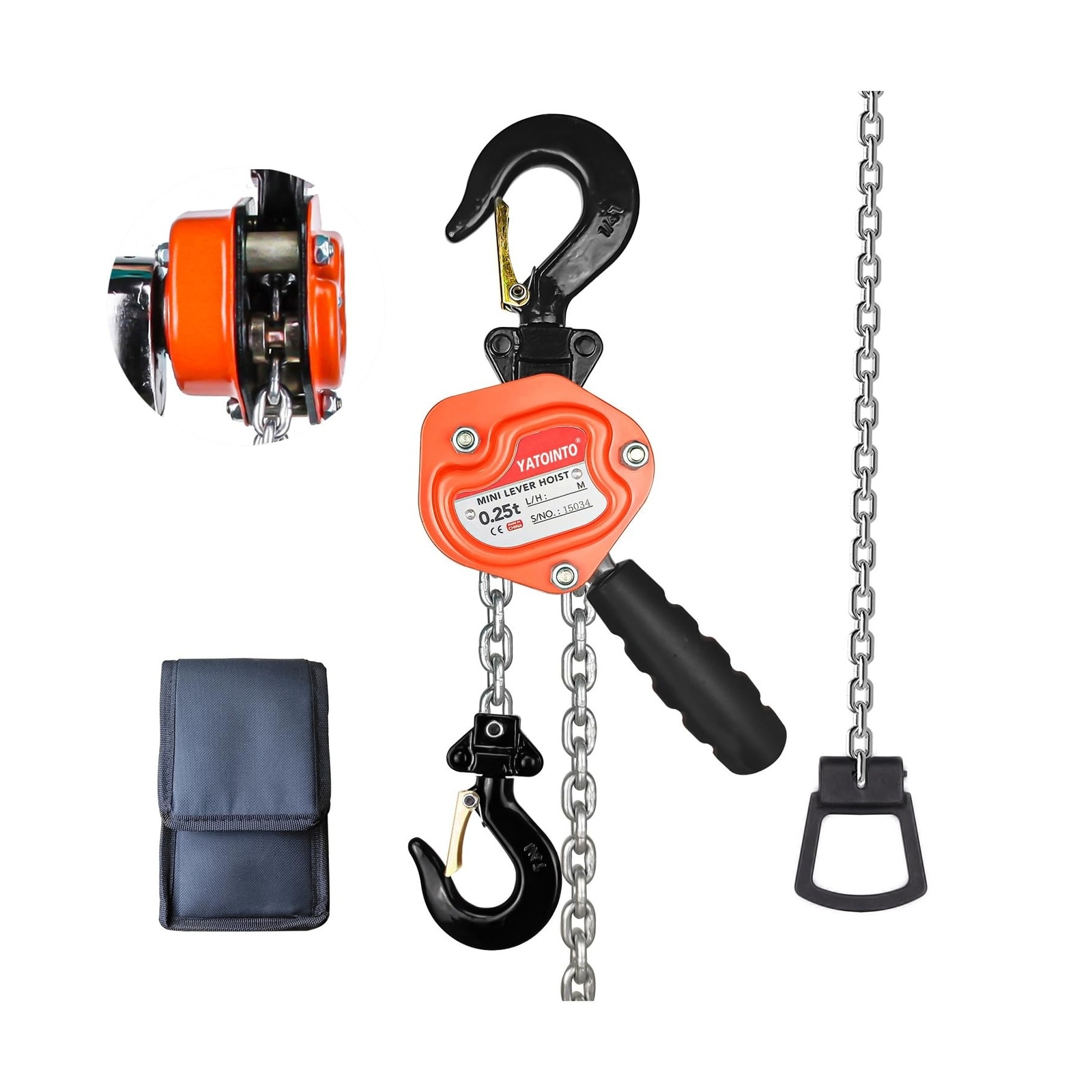 YATOINTO Lever Block 1/4 Ton 550lbs Mini Lever Block 3M 10Ft Chain ...