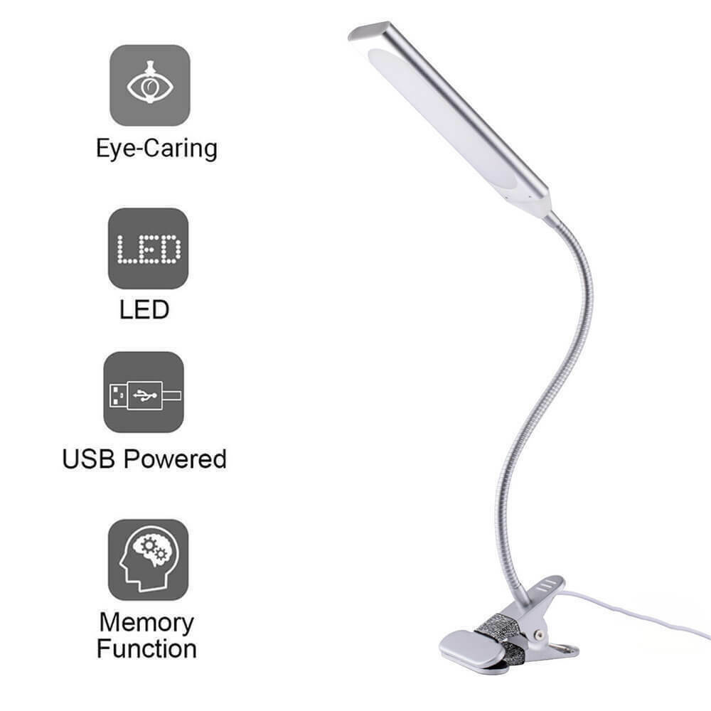 48 LED Flexible USB Clip-On Desk Table Reading Desk Lamp Dimmable LED ...