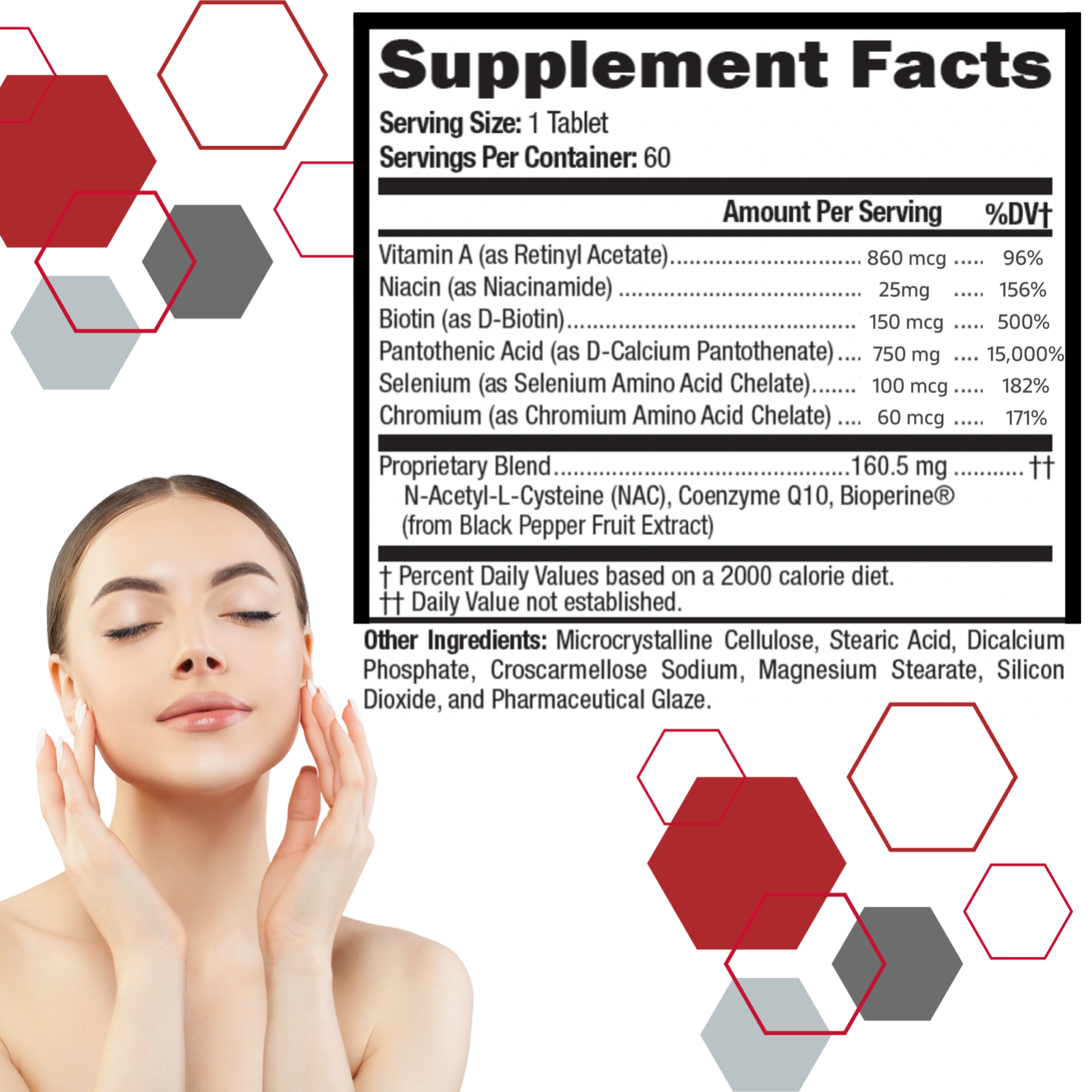 Acnetame- Vitamin Supplements for Acne Treatment, 60 Natural Pills ...