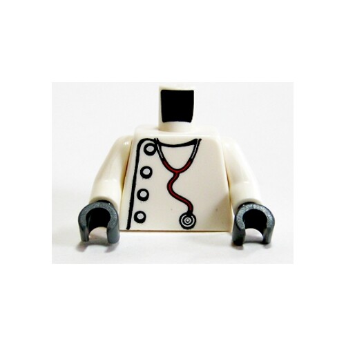 LEGO - Minifig, Torso Lab Coat, Gray Buttons, Stethoscope - Mad ...