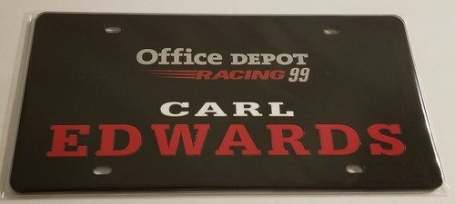 Carl Edwards #99 3D Logo on THICK Black Mirrored Acrylic License Plate ...