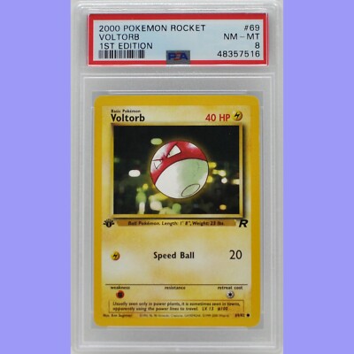 Pokemon 1st Edition Voltorb 69/82 Team Rocket PSA 8 NM/Mint | eBay