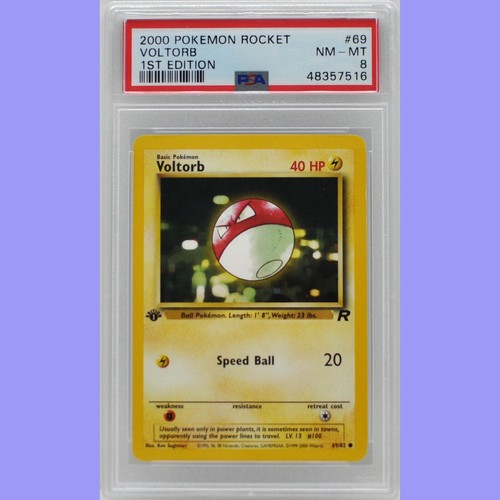 Pokemon 1st Edition Voltorb 69/82 Team Rocket PSA 8 NM/Mint | eBay