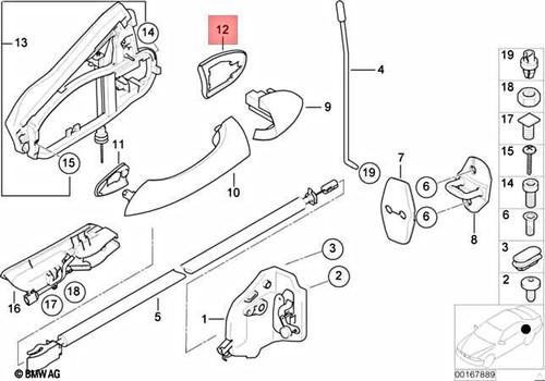 Genuine BMW X5 E53 X5 3.0d 3.0i 4.4i 4.6is Base Lock Cylinder Left ...