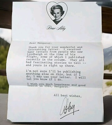ABIGAIL VAN BUREN (Pauline Phillips)(Died-2013) Dear Abby/ Signed 1991 ...