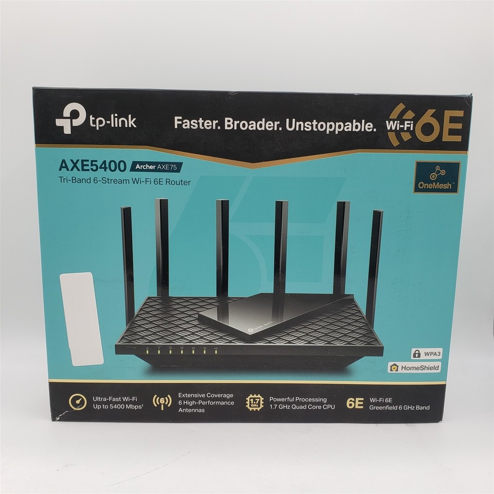 TP-LINK Archer AXE75 AX5400 4 Port 5378 Mbps Wireless Router ...