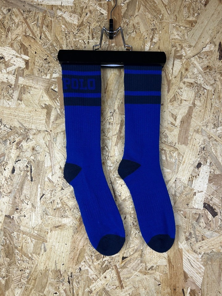Ralph Lauren Polo Crew Socks Spell Out Blue Navy One Size | eBay UK