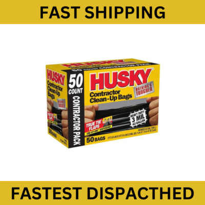 HUSKY 42 Gallon Heavy Duty Construction Garbage Trash Contractor Bags ...