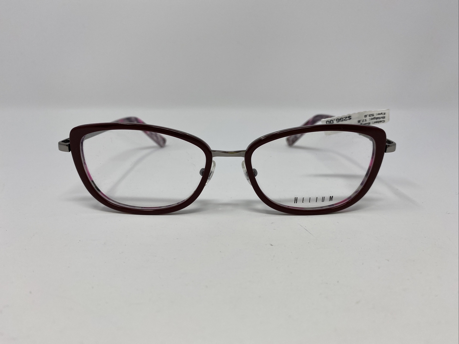 HELIUM Eyeglasses Frame Italy 4328 53-17-135 BRUQ Burgundy/Gunmetal ...